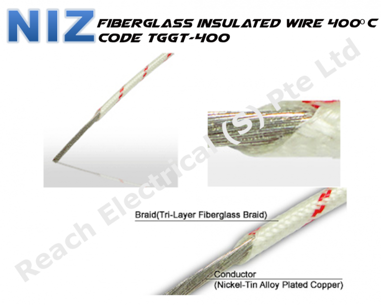 NIZ – TGGT-400 Fiberglass Insulated Heat Resistance Wire (400°C ...